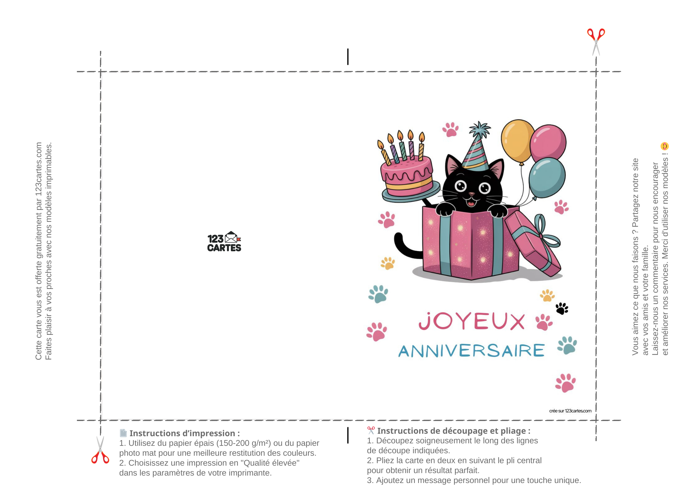 Cartes anniversaire Enfants à imprimer gratuitement