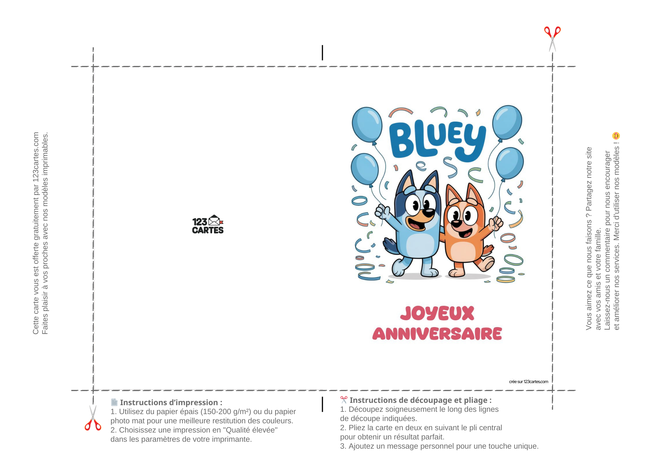 Cartes anniversaire Enfants à imprimer gratuitement
