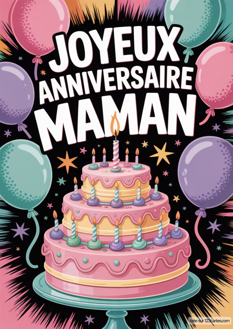 Cartes anniversaire Maman à imprimer gratuitement